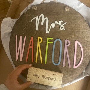 Personalized Teacher Desktop Sign With Stand/teacher - Etsy