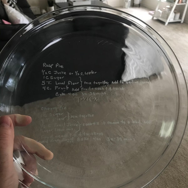 Transform HANDWRITTEN RECIPE Into an Engraved Pie Plate - Family ...