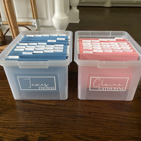 FULLY ASSEMBLED- Kids File Box , Milestone Tote , Memory Box ...