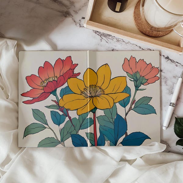 Hardcover Journal Front and Back Mockup Drag and Drop Planner Canva ...