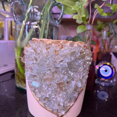 6 Inch Geode Pot Concrete Pot Hand Painted Pot Stone Pot - Etsy