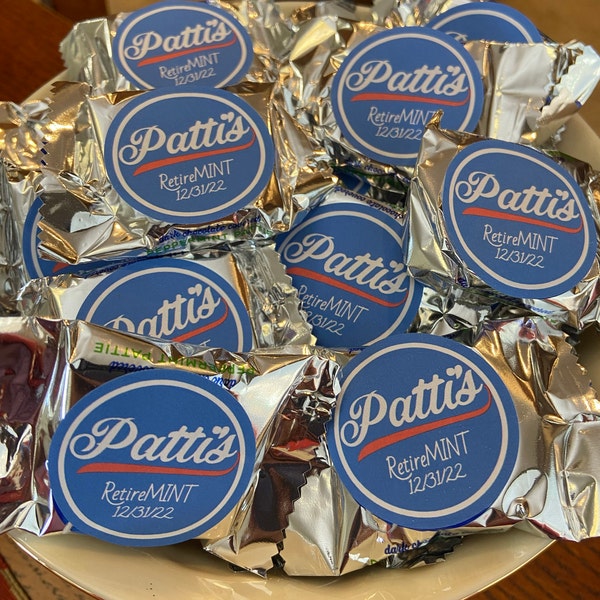 Retiremint Favor Stickers - 30 York Peppermint Patty Inspired Stickers ...