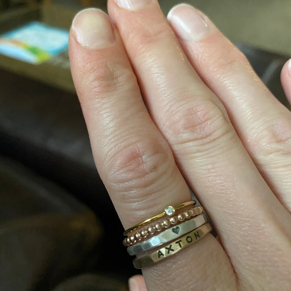 Stackable Rings | Maximalist Name Ring | Mothers Ring | Kids Name Rings ...