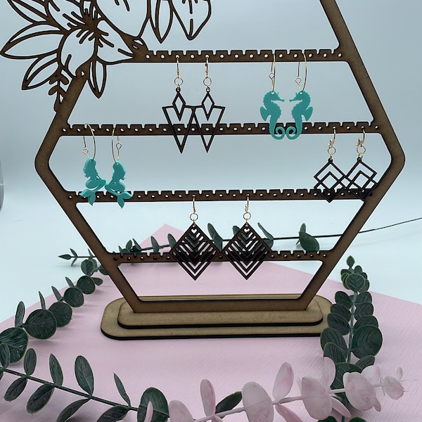 Laser Cut Earring Stand Svg Files, Earring Holder Files, Vector Files ...