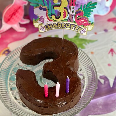 3 Rex Birthday Cake Topper in Isla - Etsy