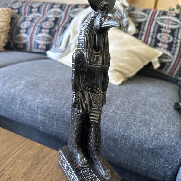 Statue Thoth God of Knowledge and Wisdom Large Black Sculpture Granite ...