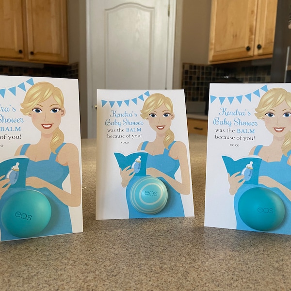 EOS Baby Shower Favor Tags: Personalized Lip Balm Holder (printable ...