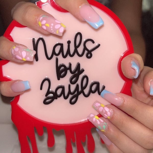 Dripping Nailfie Disc, Nailfie Prop, Nail Photo Prop, Acrylic Nails ...