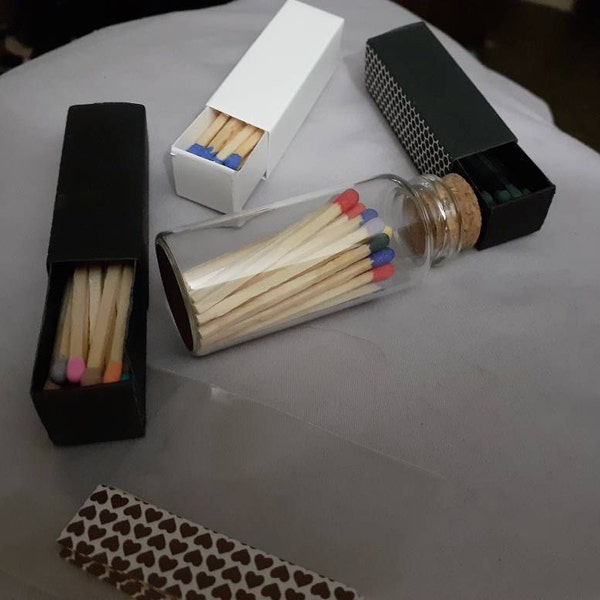 2" Inch Long, Wooden Matchsticks, Matchboxes, For, Weddings, Small Gift ...