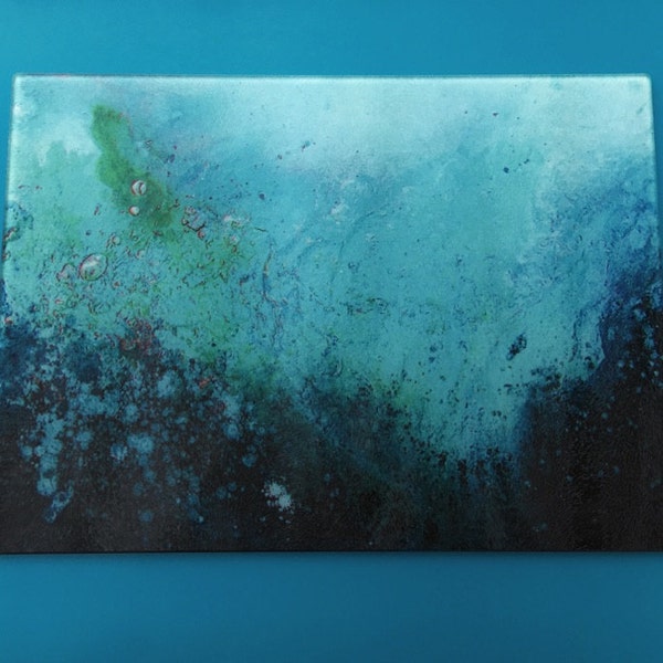 Turquoise & Orange Abstract Wall Art Print - 'fiesta' - Orange and Blue ...