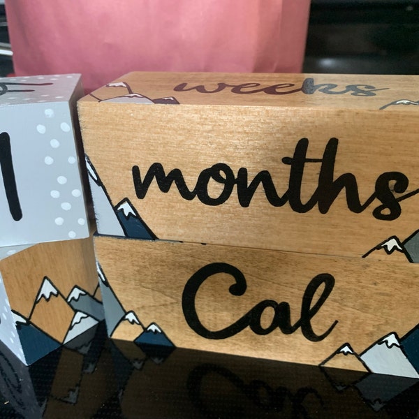 Wood Baby Blocks, Name Baby Blocks, New Mom Gift, Baby Shower Gift ...