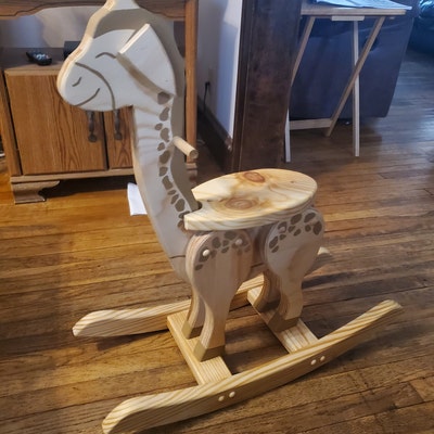 Pink Flamingo Rocker Wooden Rocking Horse for Toddler Rocker Ride on ...