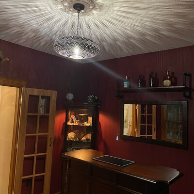 Pendant Light Light Brass Open Bottom, Moroccan Lamp, Ceiling Light ...