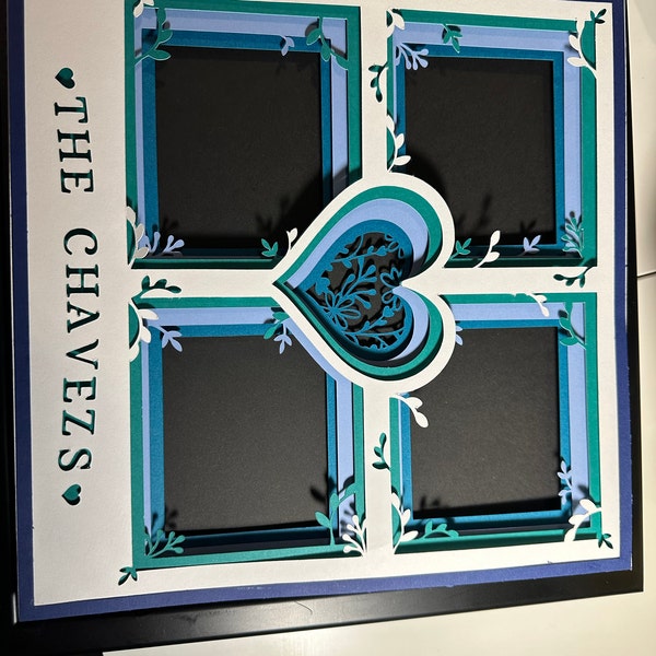 3D Family Gallery Shadow Box, Custom Name, Multi Photo Frame, Family ...