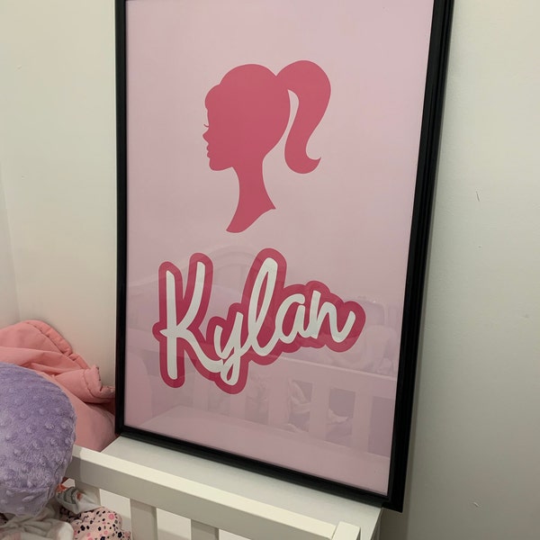 Barb Personalised Name Print Barb Poster Custom Barb Girls Bedroom ...