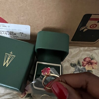 4 Carat Ruby Ring / Yellow Gold Ruby Engagement Ring / Anniversary Ring ...