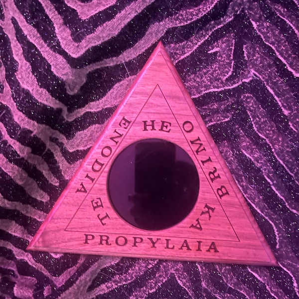 Hekate Triangle - Engraved Hardwood With Glass Scrying Mirror - Etsy