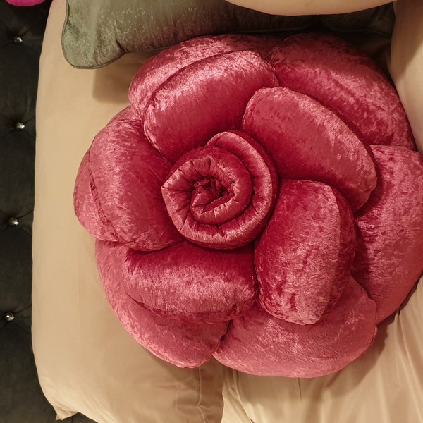 Luxury GOLD ROSE Rose,reversible Cushion,rose Shape Pillow,giant Flower ...