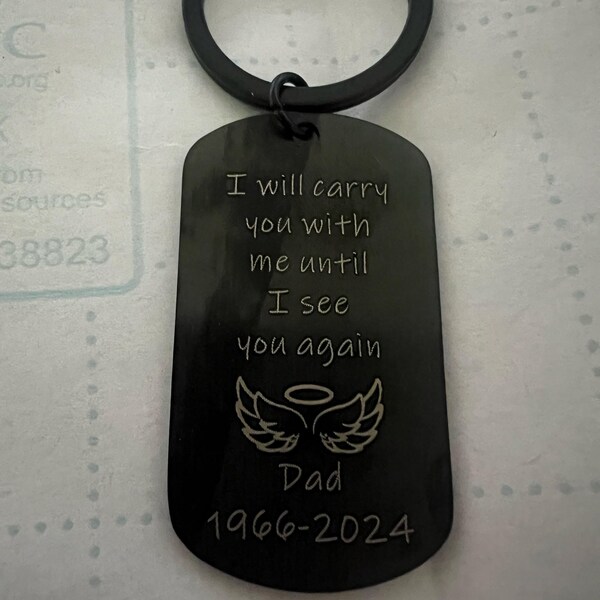 Memorial Gift for Loss of Father, Memorial Keychain, I Will Carry You ...