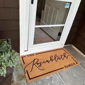 Monogrammed Coir Border Door Mat,monogram Border Personalized Doormat ...