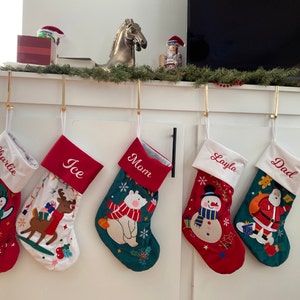 Personalized Christmas Stockings Luxury Velvet Stocking Embroidered ...