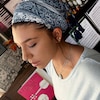 Amazing Soft Blue White Headscarf TICHEL, Hair Snood, Head Scarf, Head ...