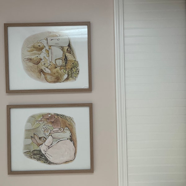 PETER RABBIT Pink Nursery Wall Art for Girls, Peter Rabbit Prints ...