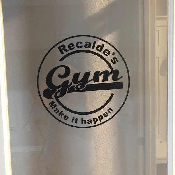 Customized Gym Vinyl Wall or Mirror Decal- Your Name, Your Quote ...