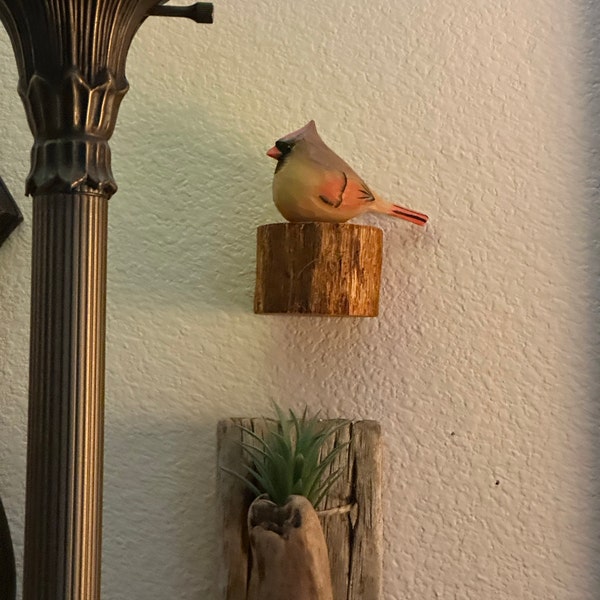 Mini Log Sconce Live Edge Floating Wooden Wall Art | Rustic Indoor ...