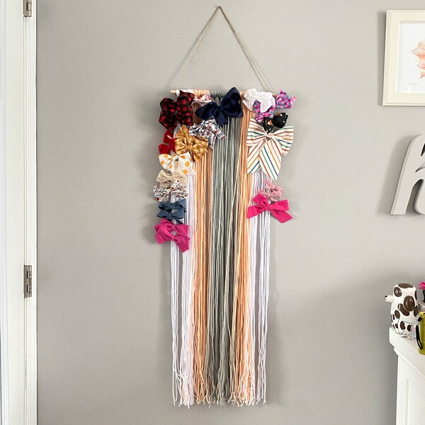 Bow Organizer, Bow Hanger, Bow Storage, Hair Clip Holder, Boho Wall ...
