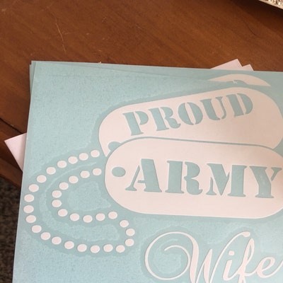Set 2 Pieces Proud Army Wife Sticker Decals 20 Colors to - Etsy