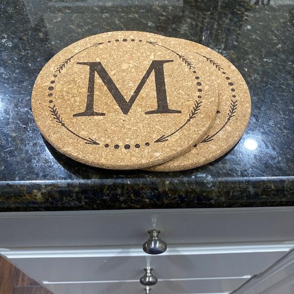 CHOOSE YOUR DESIGN! Personalized Trivet, Monogrammed Cork Trivet ...