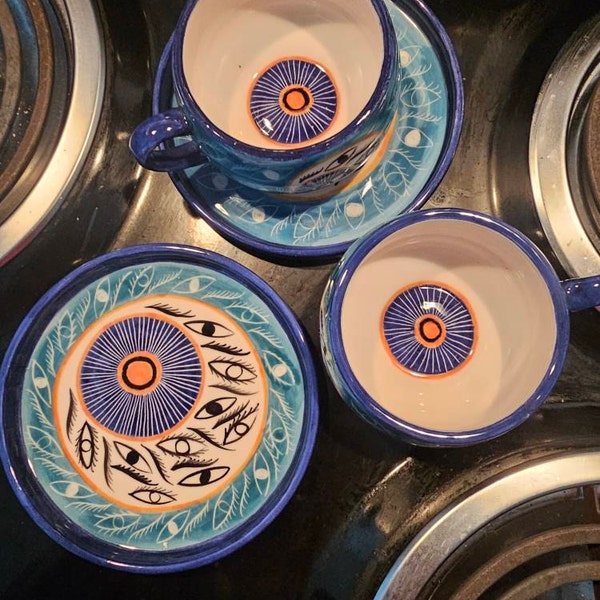 Blue Hanging Plate,lotus Flower Design Plate,turkish Ceramic Plate ...