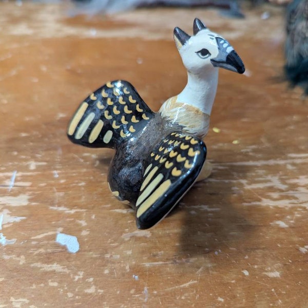 White Owl Griffin Figurine Snowy Gryphon Sculpture TO ORDER Tiny Clay ...