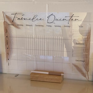 Wipeable Timetable Personalized Timetable Student Plan Acrylic Glass ...