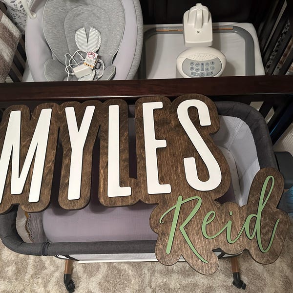 Personalized 3D Nursery Baby Name Sign Custom Wood Name Plaque ...