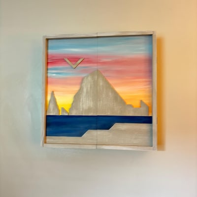 Rustic Sunset With Trees Rustic Mountain Wood Wall Art-wall Decor ...