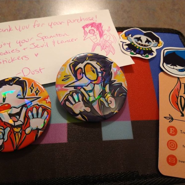 DELTARUNE Spamton Holographic Button Pins - Etsy