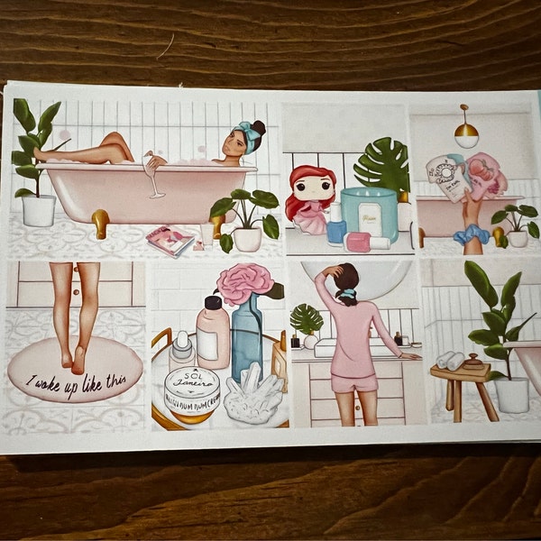 Keke Bath Time Character Planner Stickers, Activity Planner Stickers - Etsy