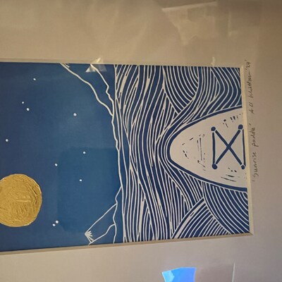 Original Lino Cut Print,sea Art,ocean Print,seaside Art,boho Gift ...