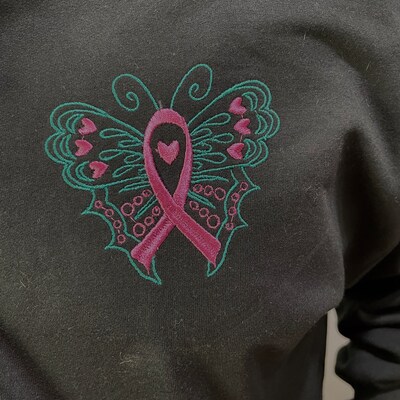 Awareness Ribbon Butterfly Machine Embroidery Design 4x4 5x7 6x10 ...