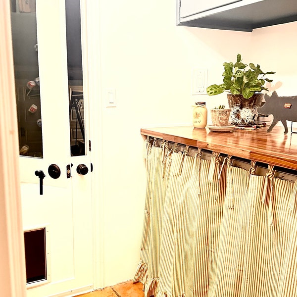 Farmhouse Ticking Stripe Custom Curtains/drapes long Panel or Valance ...