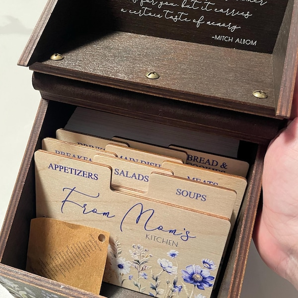Recipe Box Recipe Card Box Recipe Box and Cards Custom Recipe Box ...