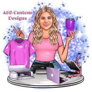 Business Logo Portrait, Avatar, Cricut Crafter Logo, Cartoon Logo ...