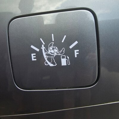 Funny Car Sticker Stitch Pulling Back Gas Fuel Cap Car Sticker Colour ...