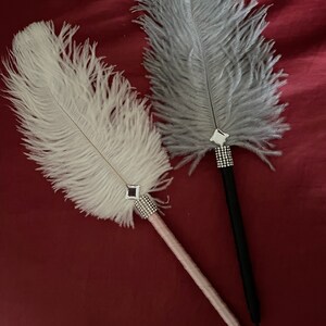 Romantic Rococo White Peacock Feather Wedding Fan With - Etsy