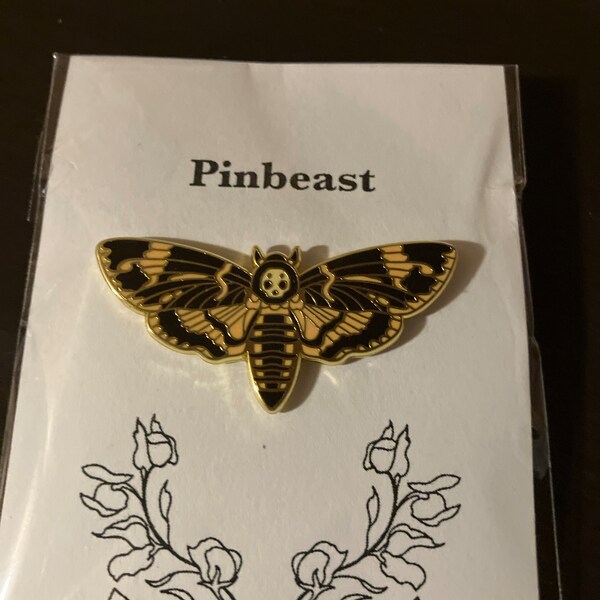 Death's-head Hawkmoth Hard Enamel Pin - Enamel Lapel Pin - Moth Enamel ...