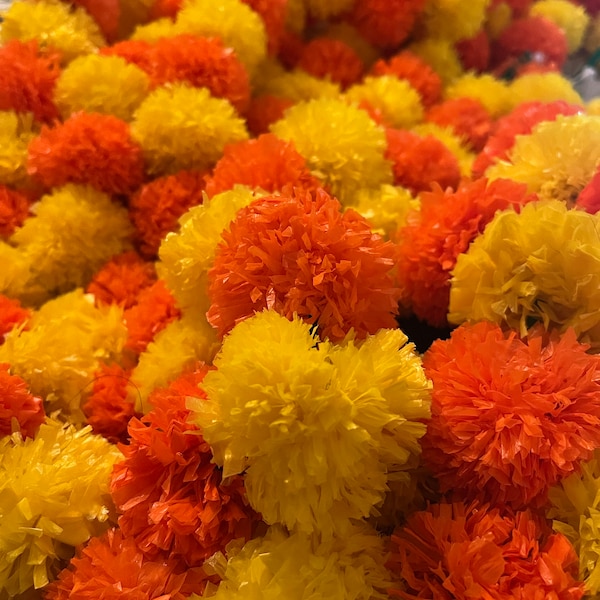 80 Pcs Garlands Decor, Backdrop,pom Pom, Gota Hangings Tassels Pom Pom ...