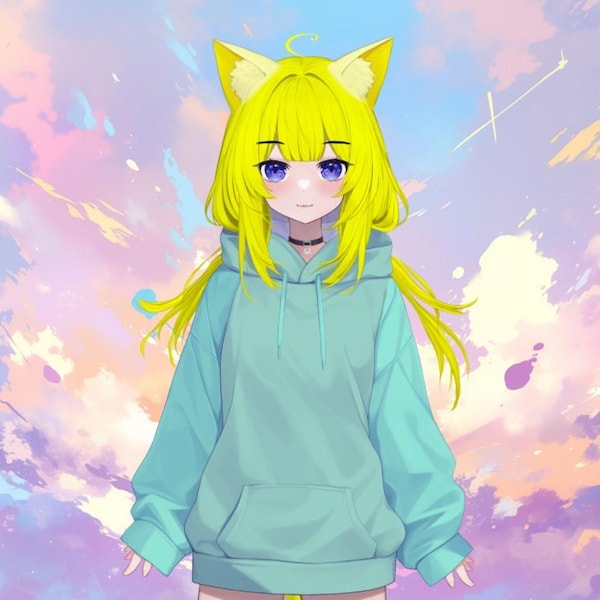 Pngtuber, White Cat Neko Boy 2d Vtuber / Premade & Presetup Model With ...