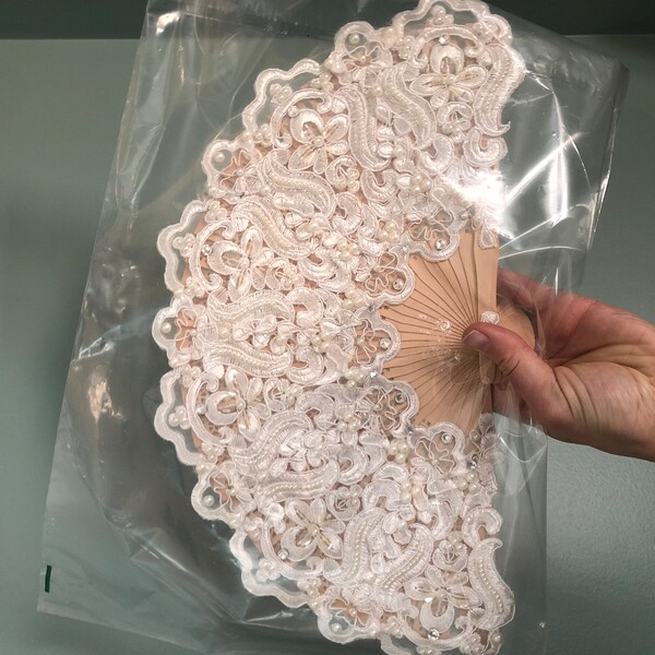 Pink Wedding Fan, Non Folding Bridal Fans, Lace Fan for Wedding, Hand ...